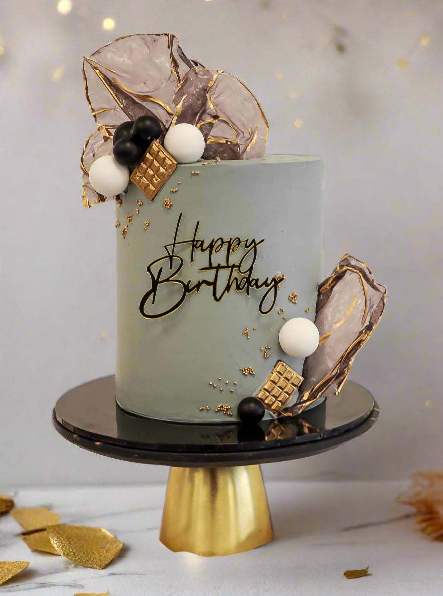 Slate Grey Birthday Cake – Freddie's CakeShop